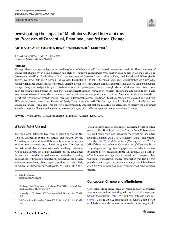 (PDF) Investigating the Impact of Mindfulness-Based Interventions on ...