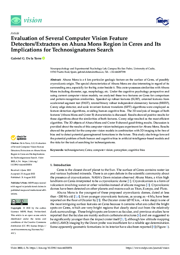 (PDF) Evaluation of Several Computer Vision Feature Detectors ...