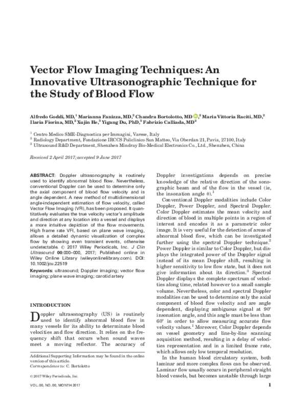 (PDF) Vector flow imaging techniques: An innovative ultrasonographic ...