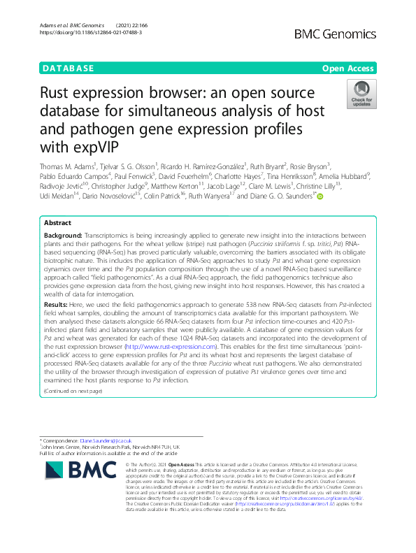 (PDF) Rust expression browser: an open source database for simultaneous ...