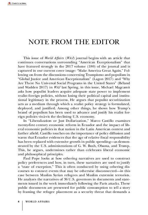 (PDF) Note from the Editor