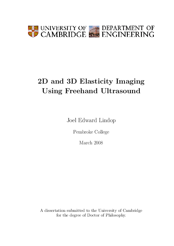 (PDF) 2D and 3D Elasticity Imaging Using Freehand Ultrasound