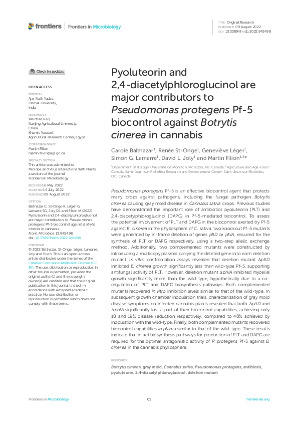 (PDF) Pyoluteorin and 2,4-diacetylphloroglucinol are major contributors to Pseudomonas protegens ...