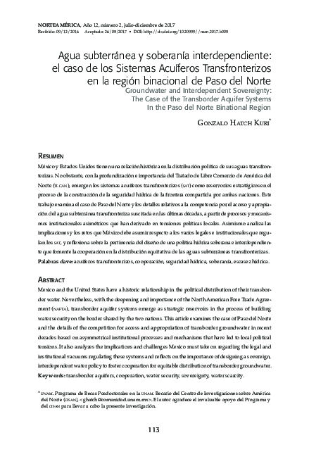 (PDF) Groundwater and Interdependent Sovereignty: The Case of the ...