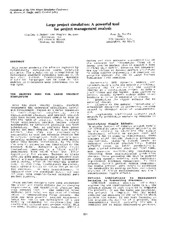 (PDF) Large project simulation