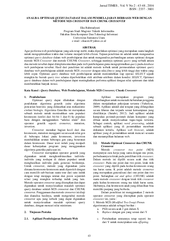 (PDF) Analisa Optimasi Query Database Dalam Pembelajaran Berbasis Web ...