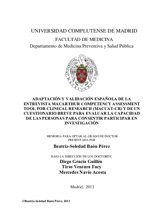 (PDF) Adaptación y validación española de la entrevista MacArthur ...