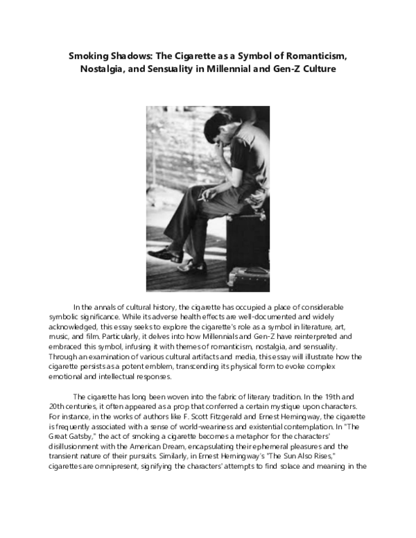 (PDF) Smoking Shadows: The Cigarette as a Symbol of Romanticism ...