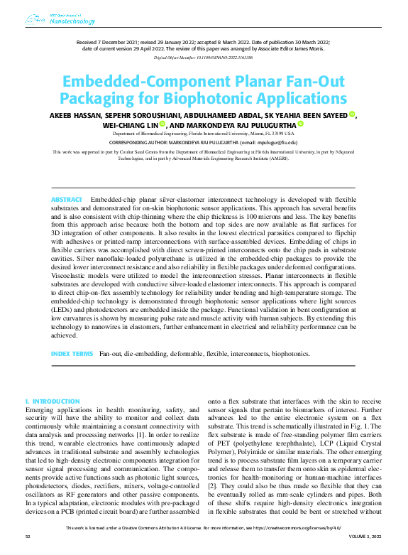 (PDF) Embedded-Component Planar Fan-Out Packaging for Biophotonic ...