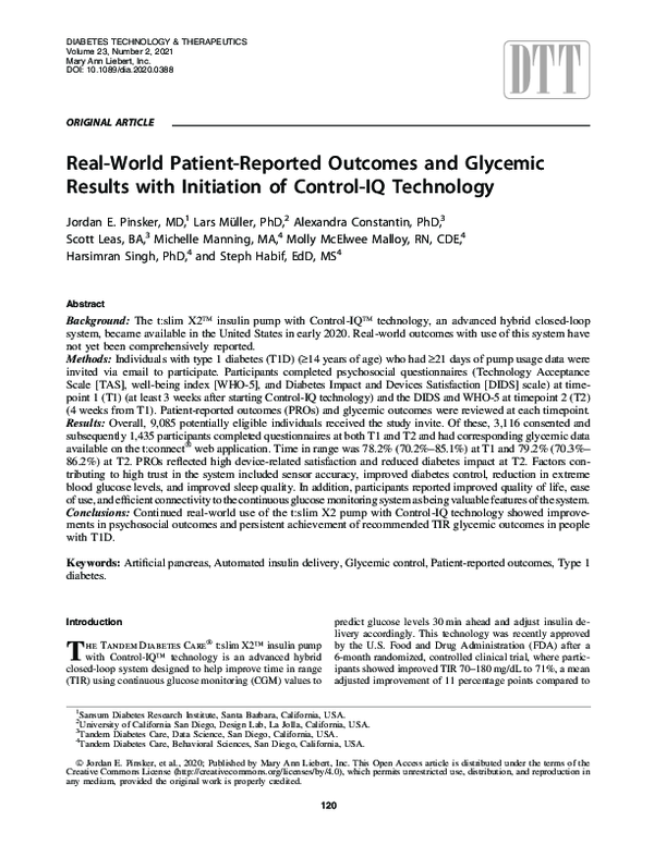 (PDF) Real-World Patient-Reported Outcomes and Glycemic Results with ...