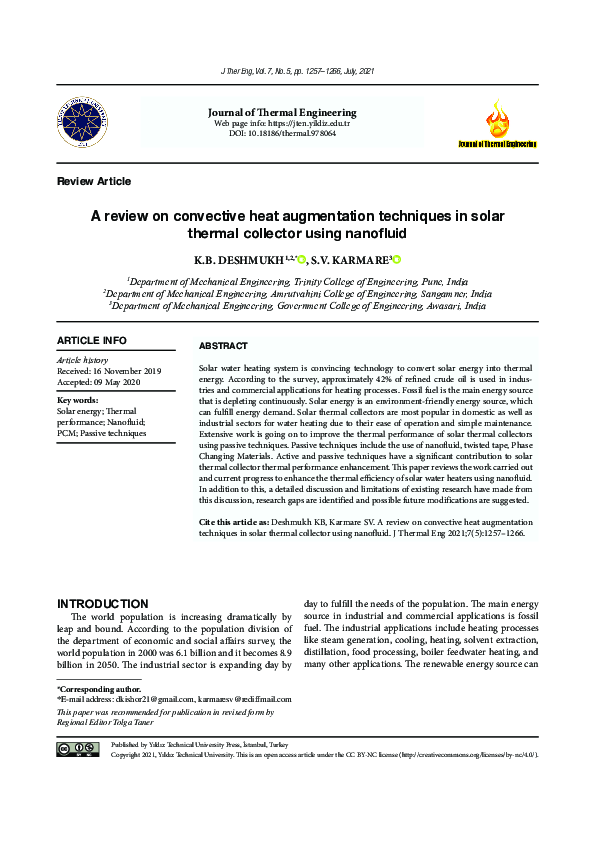 (PDF) A review on convective heat augmentation techniques in solar ...