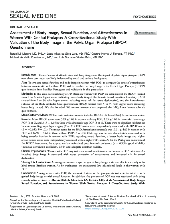 (PDF) Assessment of Body Image, Sexual Function, and Attractiveness in ...