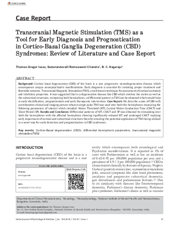 (PDF) Transcranial Magnetic Stimulation (TMS) as a Tool for Early Diagnosis and Prognostication ...