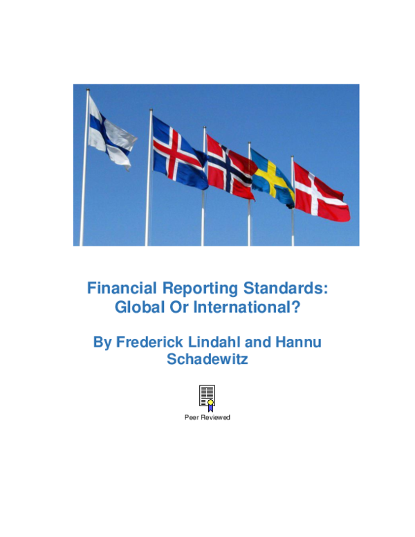 (PDF) Financial Reporting Standards: Global Or International ...