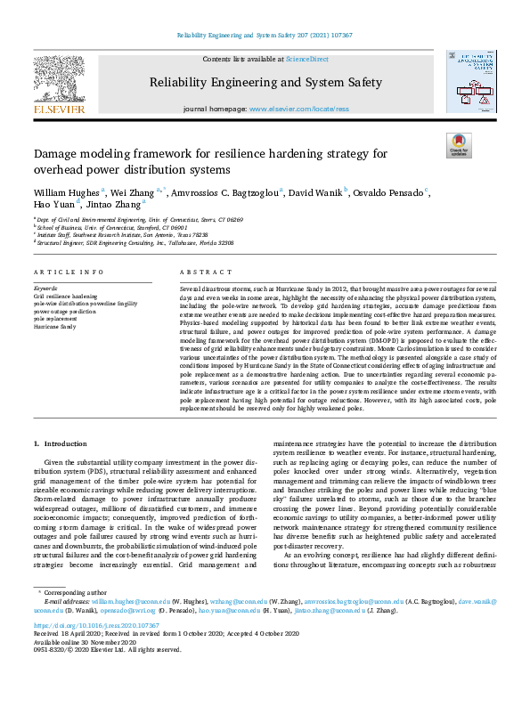 (PDF) Damage modeling framework for resilience hardening strategy for overhead power ...