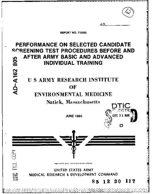 (PDF) Performance on Selected Candidate Screening Test Procedures ...