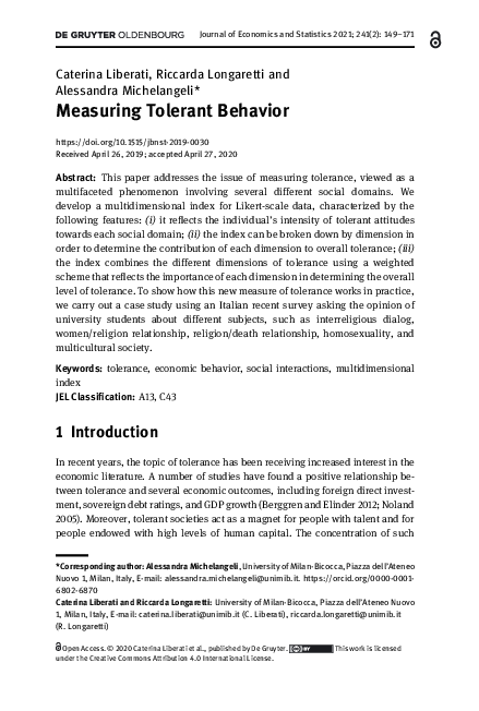 (PDF) Measuring Tolerant Behavior