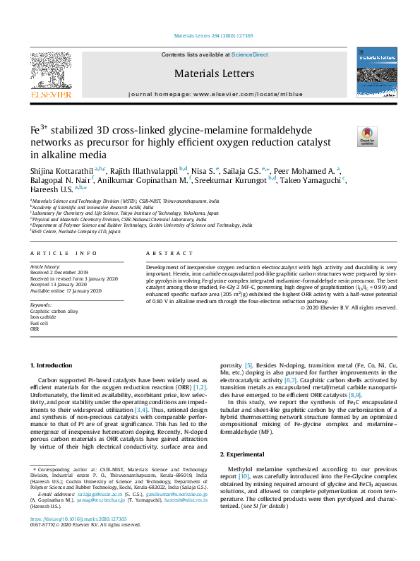 (PDF) Fe 3+ stabilized 3D cross-linked glycine-melamine formaldehyde ...