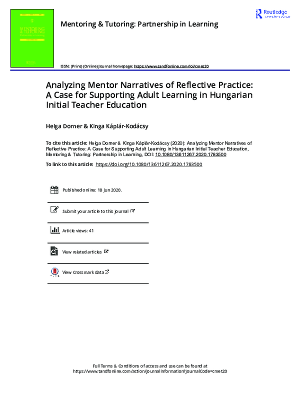 (PDF) Analyzing Mentor Narratives of Reflective Practice: A Case for Supporting Adult Learning ...
