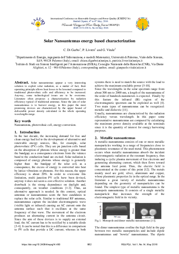 (PDF) Solar Nanoantennas energy based characterization