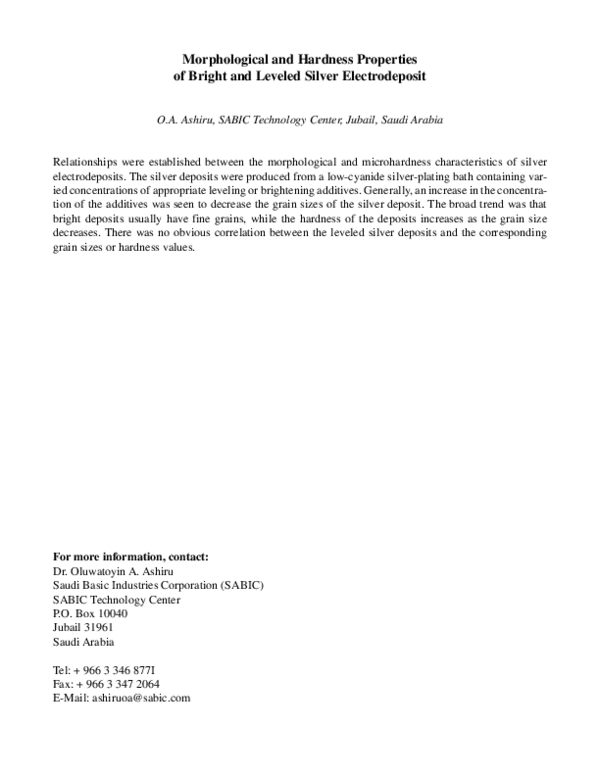 (PDF) Morphological and Hardness Properties of Bright and Leveled ...