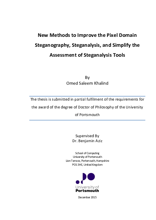(PDF) New methods to improve the pixel domain steganography, steganalysis, and simplify the ...