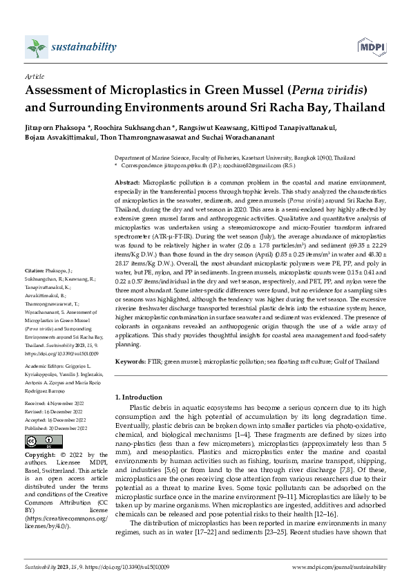 (PDF) Microplastic Assessment in Green Mussels at Sri Racha Bay