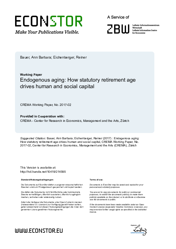 (PDF) Endogenous aging: How statutory retirement age drives human and ...