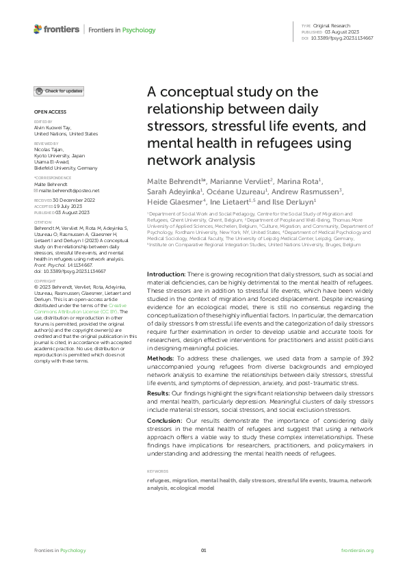 (PDF) A conceptual study on the relationship between daily stressors ... (PDF) A conceptual study on the relationship between daily stressors ...