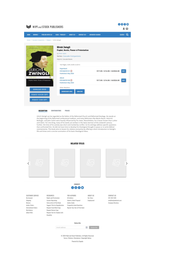 (PDF) Opitz Zwingli Wipf Stock | Peter Opitz - Academia.edu