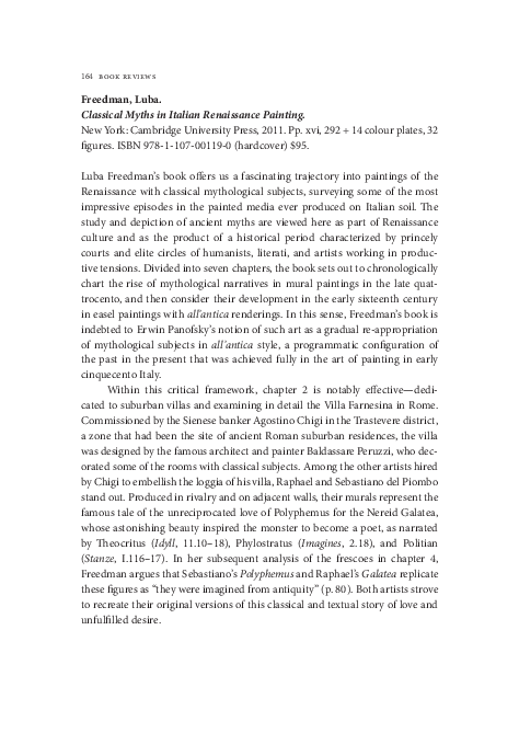 (PDF) Classical Myths in Italian Renaissance Painting