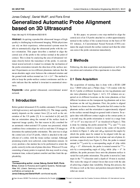 (PDF) Generalized Automatic Probe Alignment based on 3D Ultrasound
