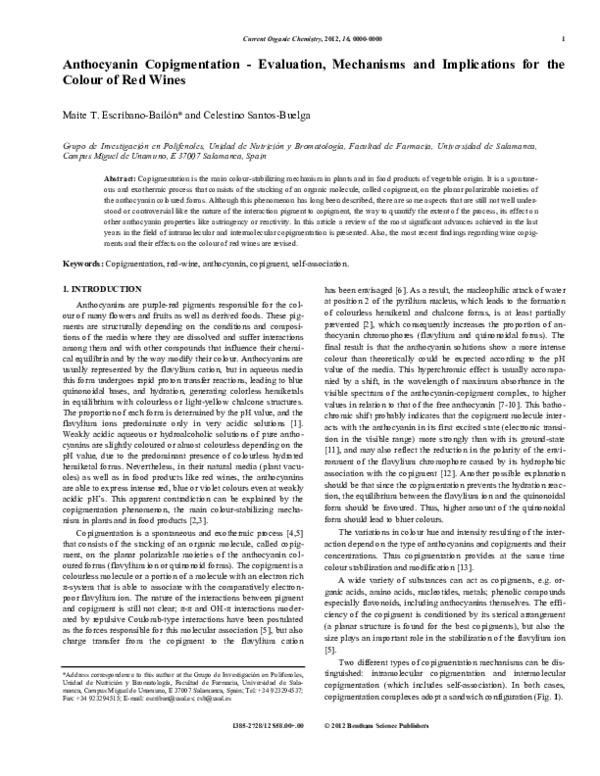 (PDF) Anthocyanin Copigmentation - Evaluation, Mechanisms and ...