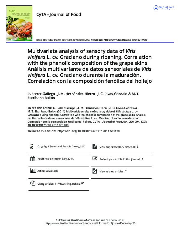 (PDF) Multivariate analysis of sensory data of Vitis vinifera L. cv ...