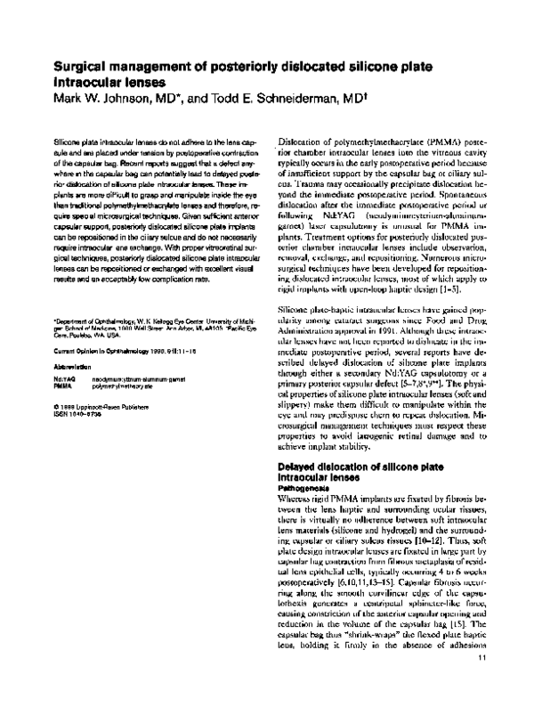 (PDF) Surgical Management of Posteriorly Dislocated Silicone Plate ...