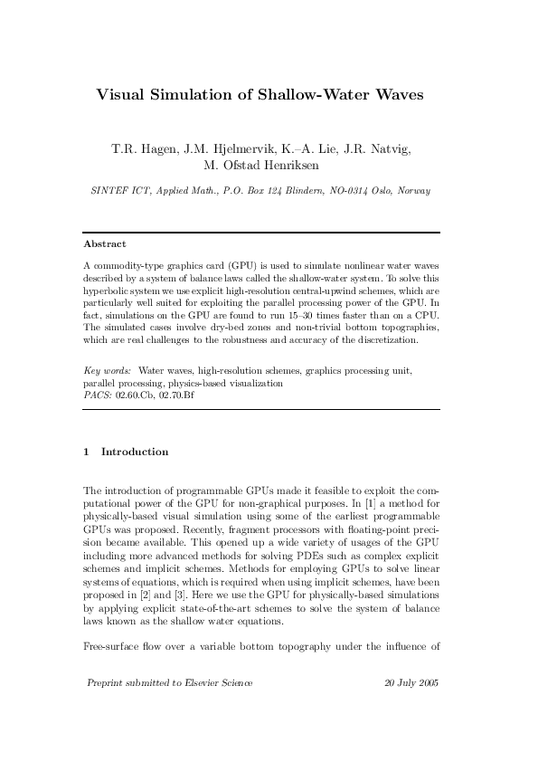 (PDF) Visual simulation of shallow-water waves