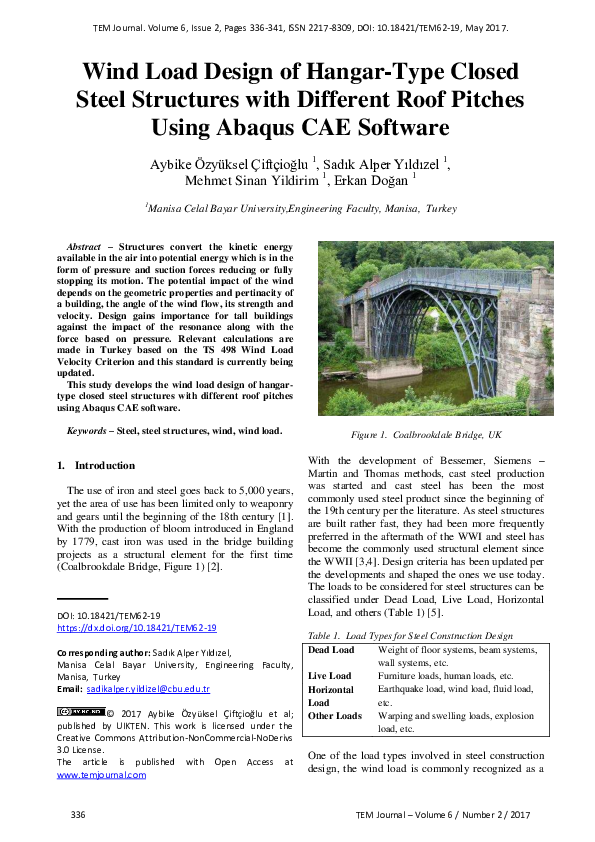 (PDF) Wind Load Design of Hangar-Type Closed Steel Structures with Different Roof Pitches Using ...