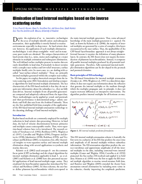 (PDF) Elimination of land internal multiples based on the inverse ...