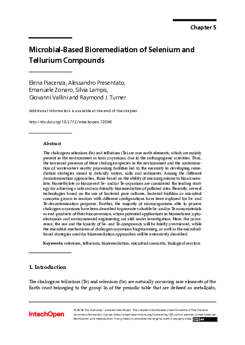 (PDF) Microbial-Based Bioremediation of Selenium and Tellurium Compounds