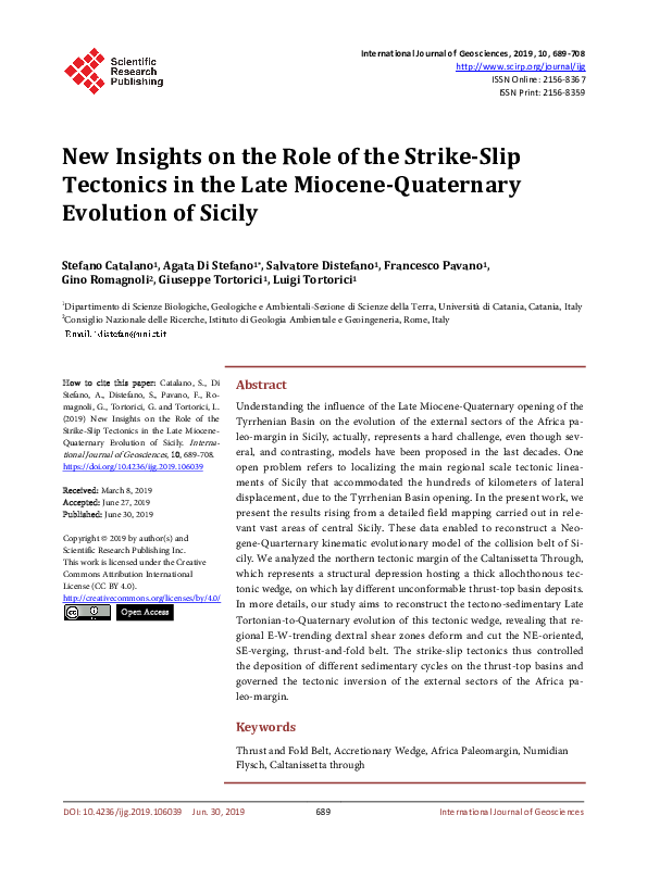(PDF) New Insights on the Role of the Strike-Slip Tectonics in the Late ...