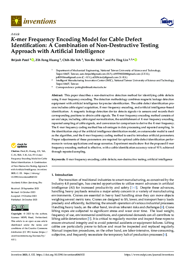 (PDF) K-mer Frequency Encoding Model for Cable Defect Identification: A ...