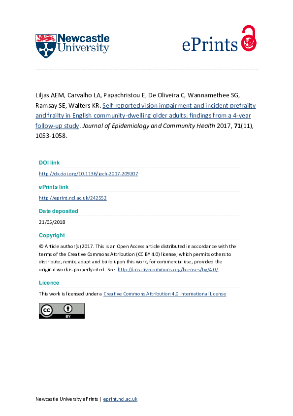 (PDF) Self-reported vision impairment and incident prefrailty and ...