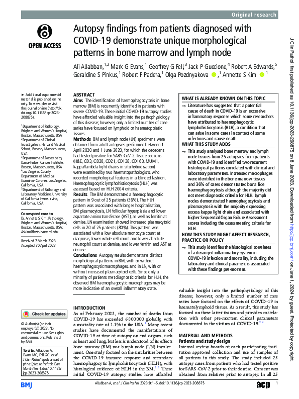 (PDF) Autopsy findings from patients diagnosed with COVID-19 ...
