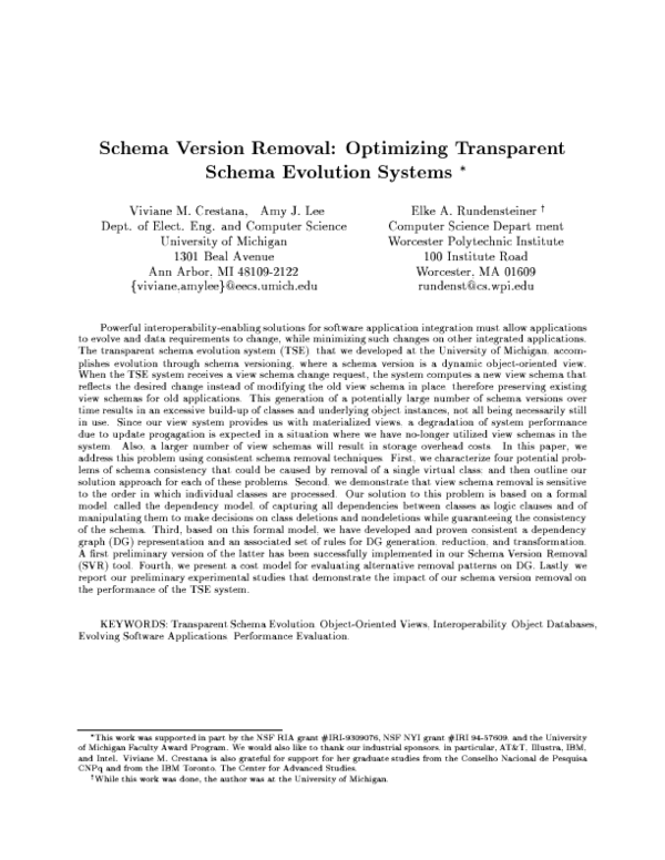 (PDF) Schema Version Removal: Optimizing Transparent Schema Evolution ...