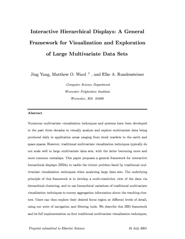 (PDF) Interactive hierarchical displays: a general framework for visualization and exploration ...