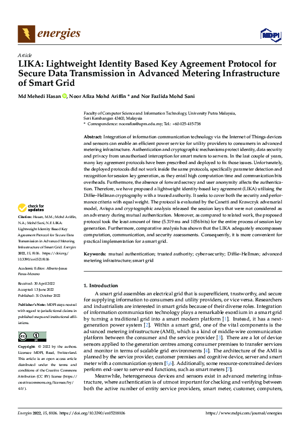 (PDF) LIKA: Lightweight Identity Based Key Agreement Protocol for Secure Data Transmission in ...
