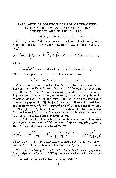 (PDF) Basic sets of polynomials for generalized Beltrami and Euler ...