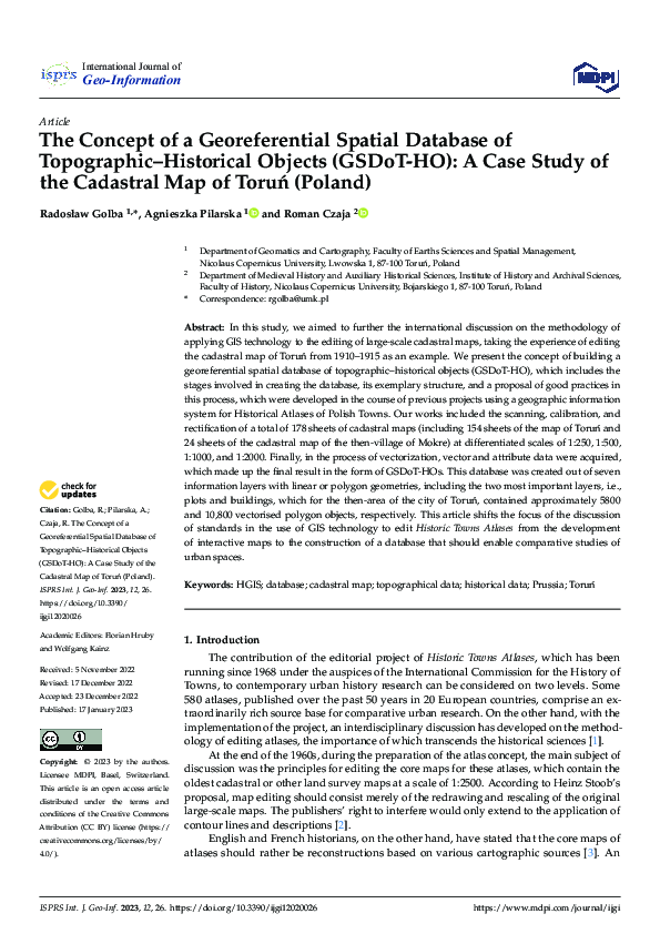 (PDF) The Concept of a Georeferential Spatial Database of Topographic ...