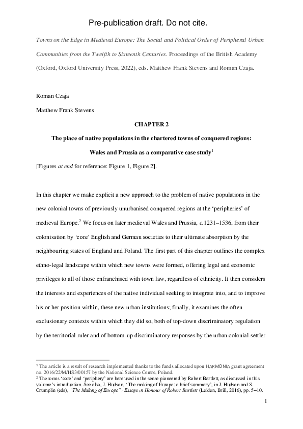 (PDF) The Place of Native Populations in the Chartered Towns of ...