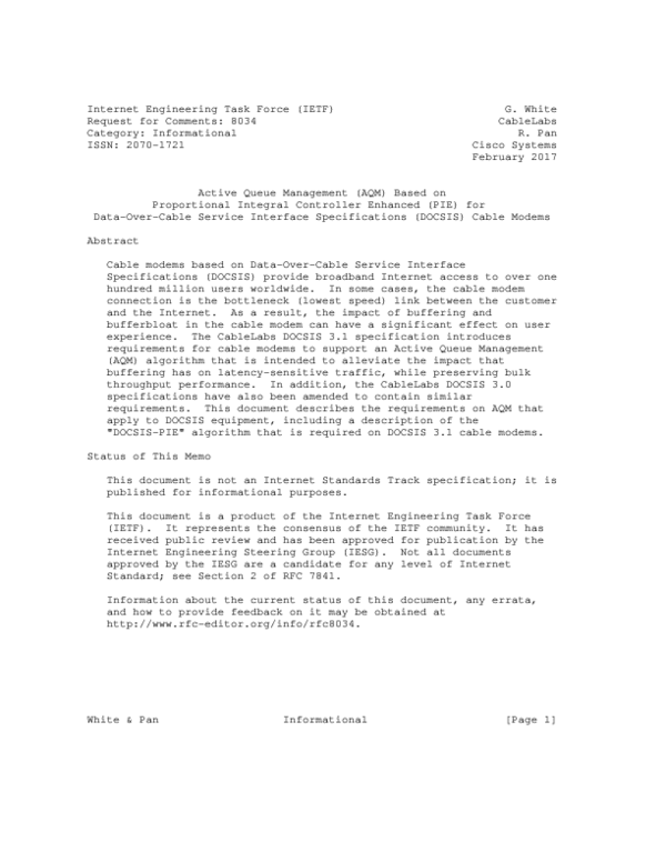 Pdf Active Queue Management Aqm Based On Proportional Integral
